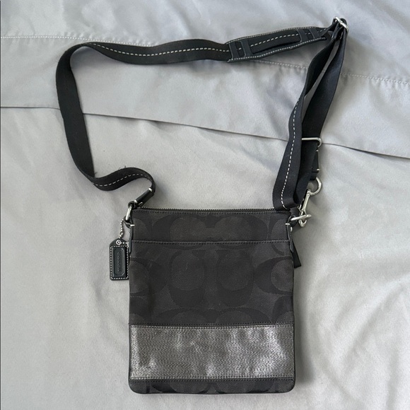 Coach | Bags | Coach Black And Gray Mens Messenger Bag | Poshmark